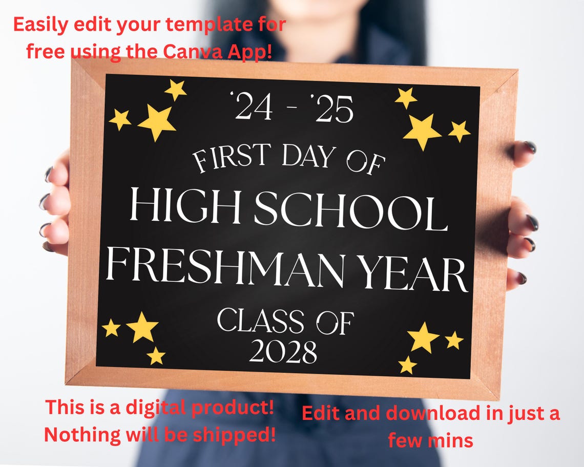 First Day of School Sign, First Day of School Digital, First Day of ...