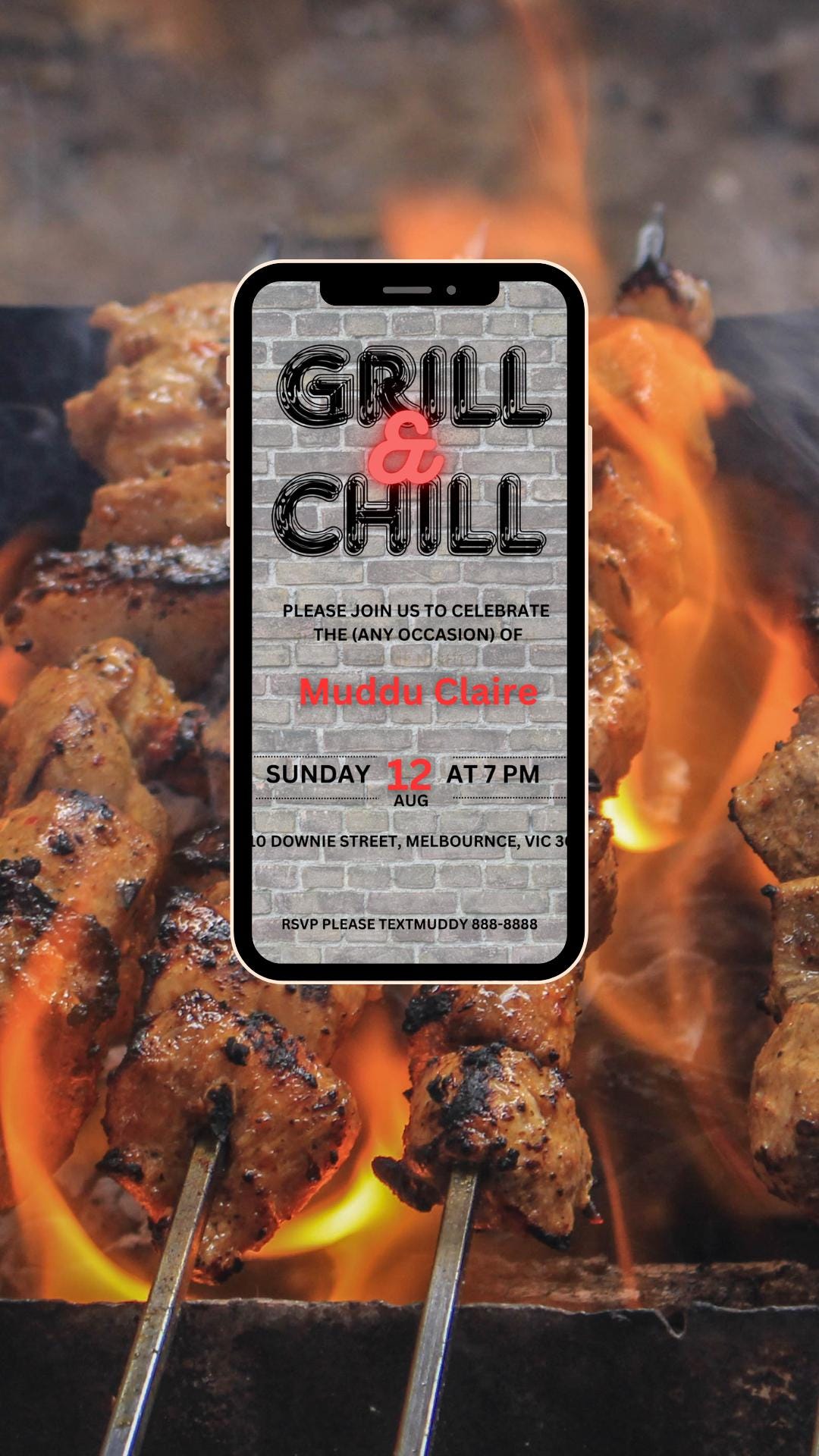 Graduation BBQ Invitation Chill and Grill. Birthday BBQ Party ...