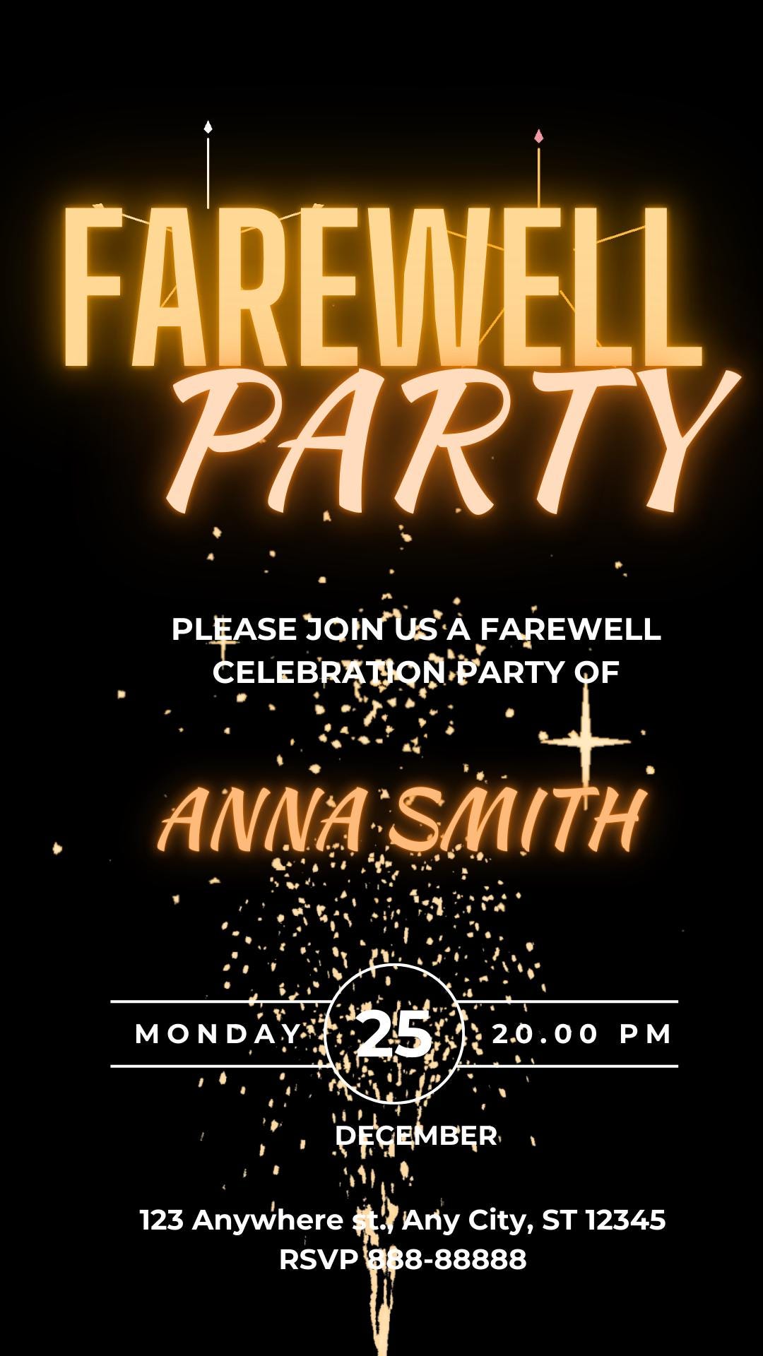 Digital Farewell Party Invitation, Animated Moving Going Away Invite ...