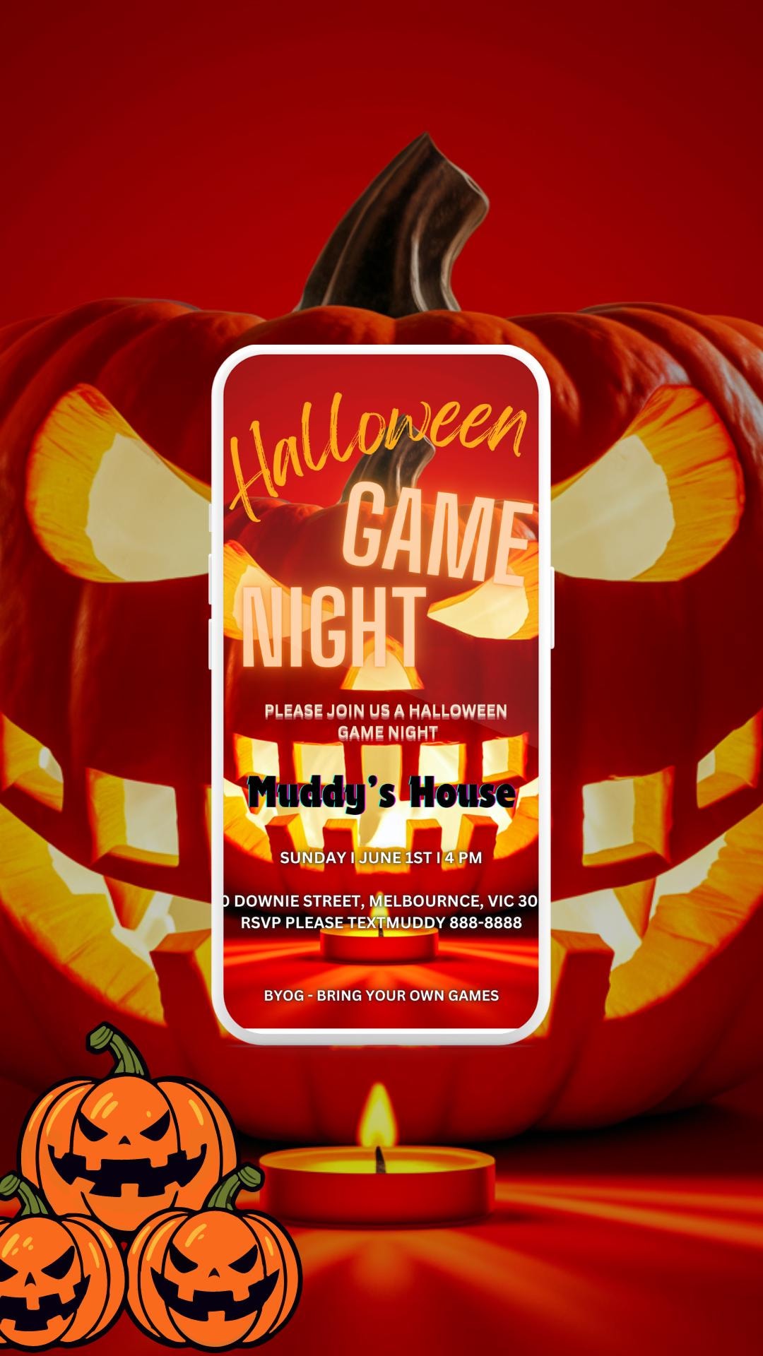 Halloween Game Night Invitation, Halloween Invite , Board Game Invite ...