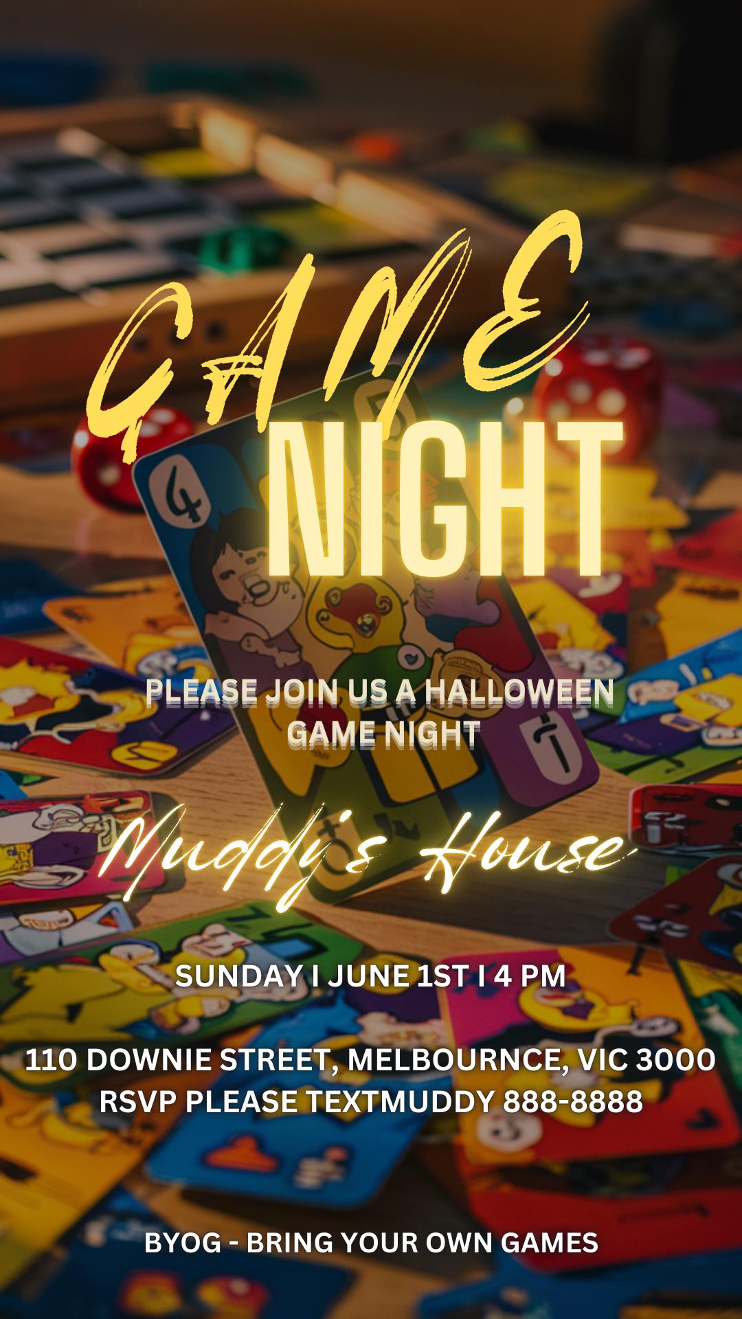 Digital Game Night Flyer, Game Night Invitation, Board Game Invite ...