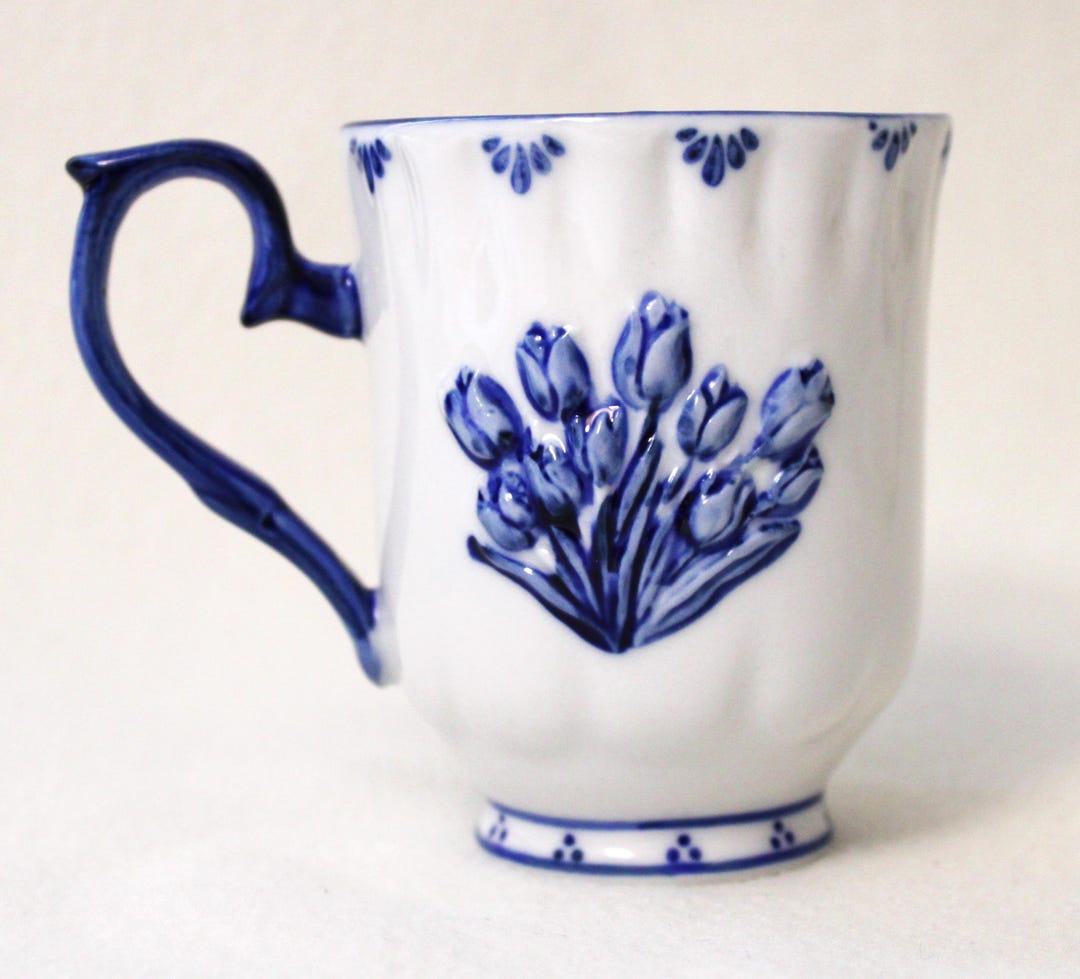 Vintage Delft Blue Mug by Royal Twickel Ter Steege Bv, Blue & White ...