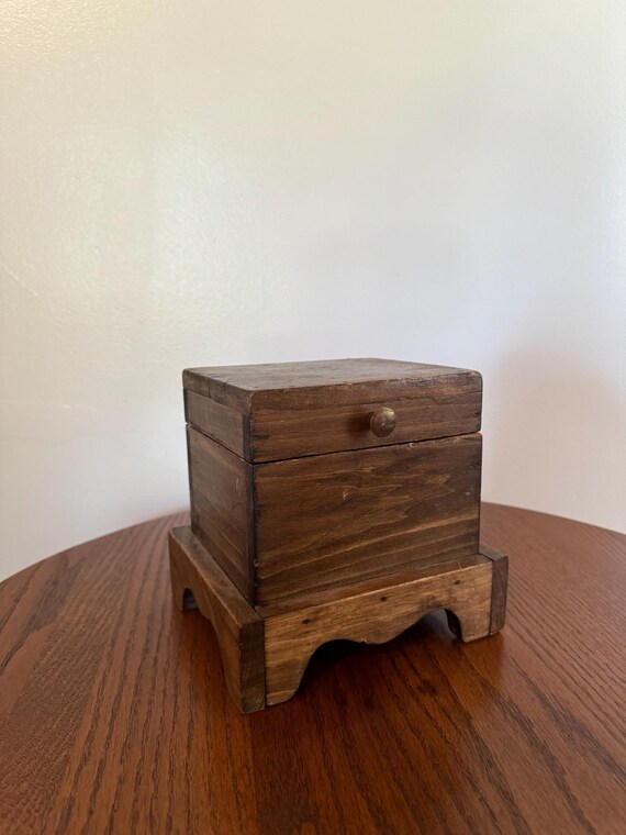 Unique Vintage Handmade Wooden Box, Home Organization… - Gem