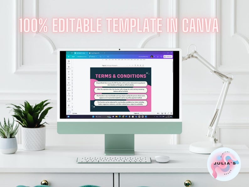 Editable Bookstore Gift Voucher Template | Canva Design (digital ...