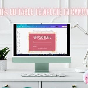 Editable Gift Certificate Template, DIY Printable Gift Card (canva) - Etsy