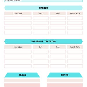 Modern Fitness Planner Sheet, Goal Tracker, Workout Log, Nutrition ...