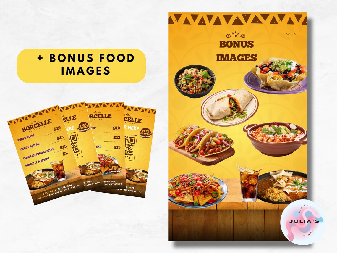 Editable Food Menu Template With Bonus Food Images | 4 Pages Included ...