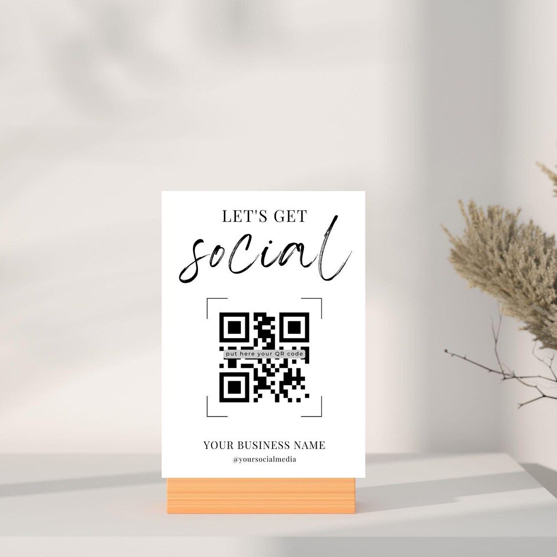 Social Media Sign Template, DIY Follow Us on Social Media, Small ...