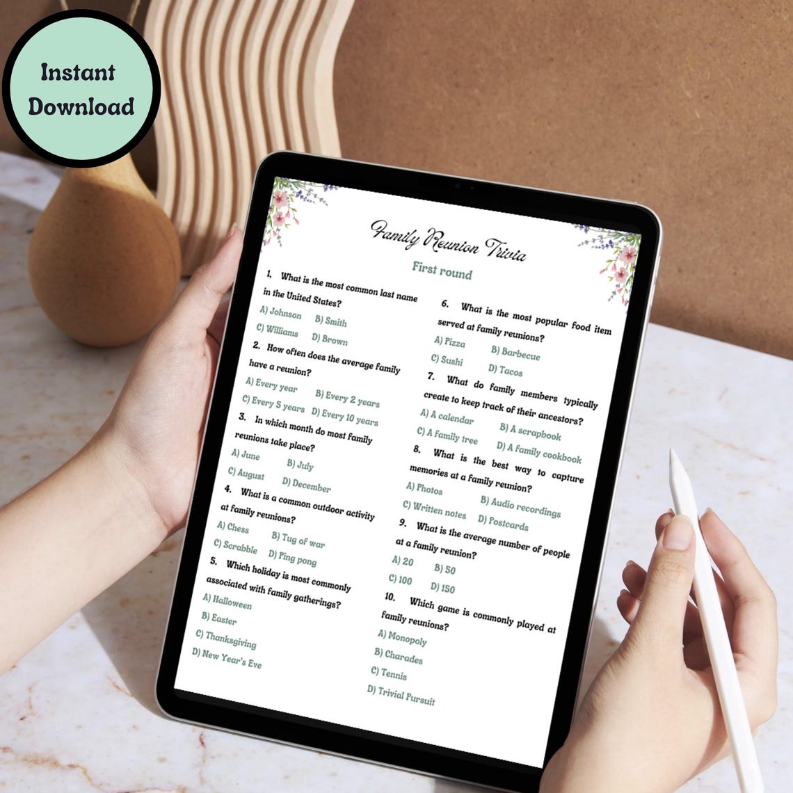 Family Reunion Trivia Game | Fun and Interactive Printable Quiz for All ...