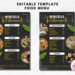Modern Editable Restaurant Menu Template | 4 Pages Included ...