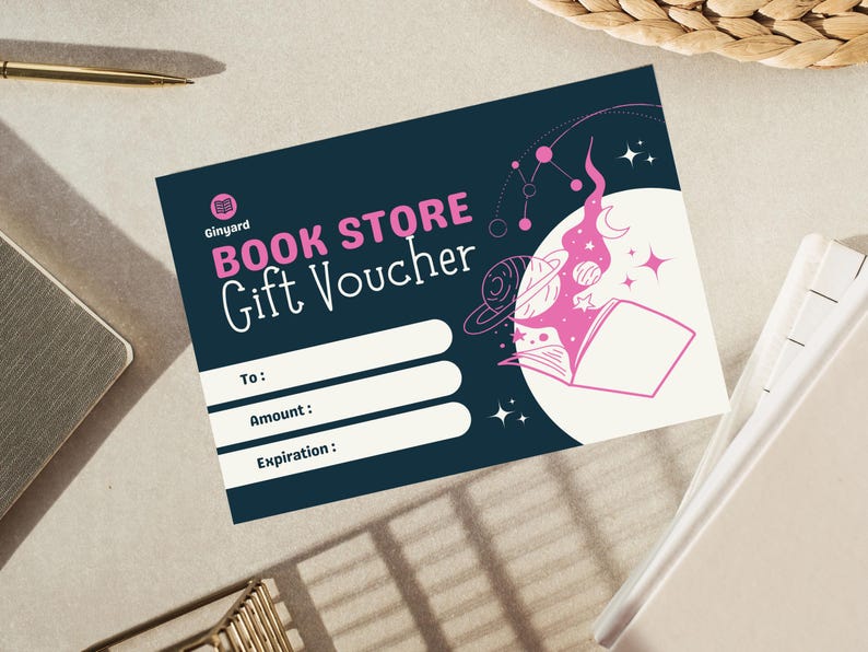 Editable Book Store Gift Voucher Template Cute Printable Gift ...