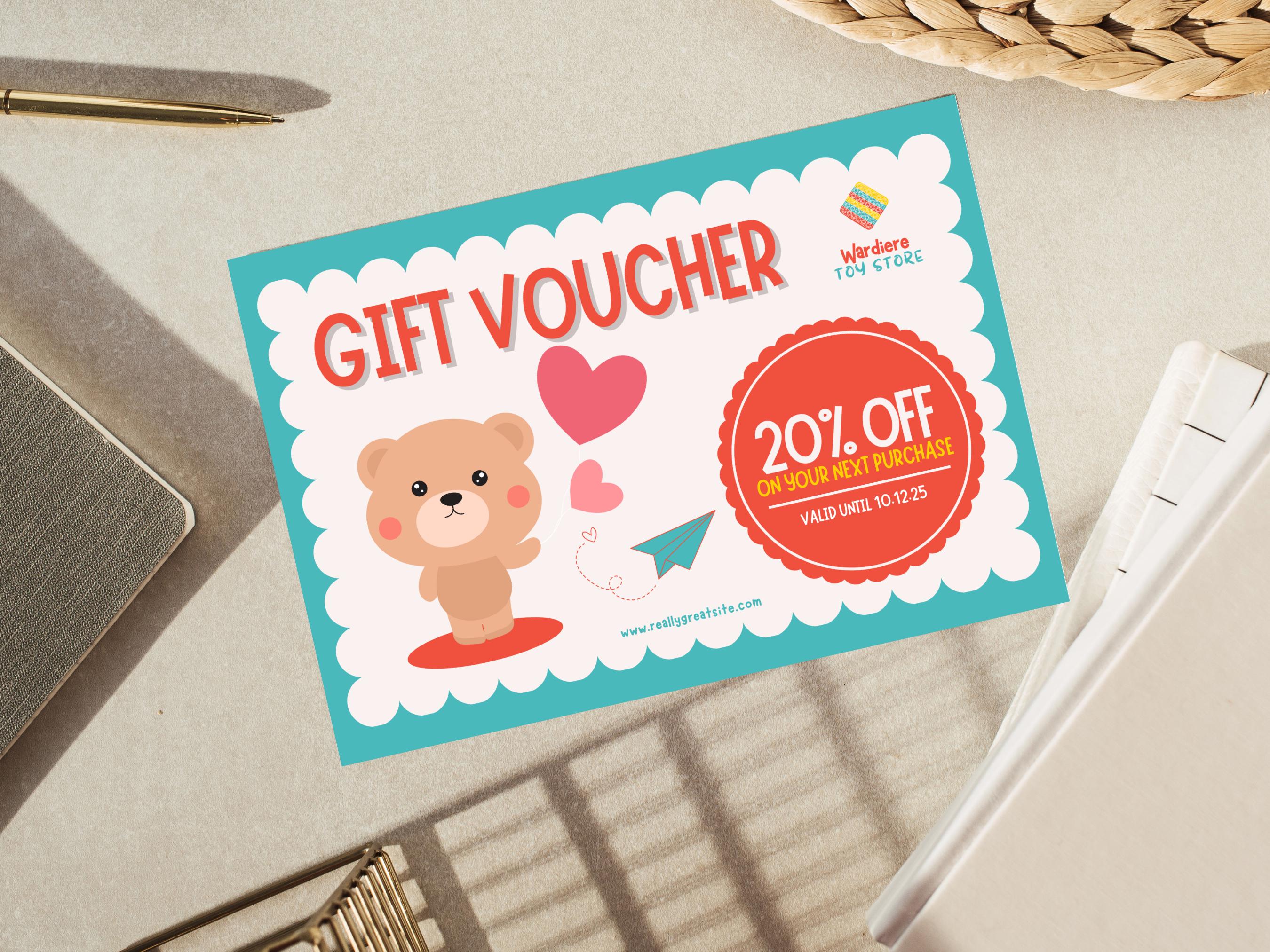 Editable Toy Store Gift Voucher Template | Printable Canva Design - Etsy