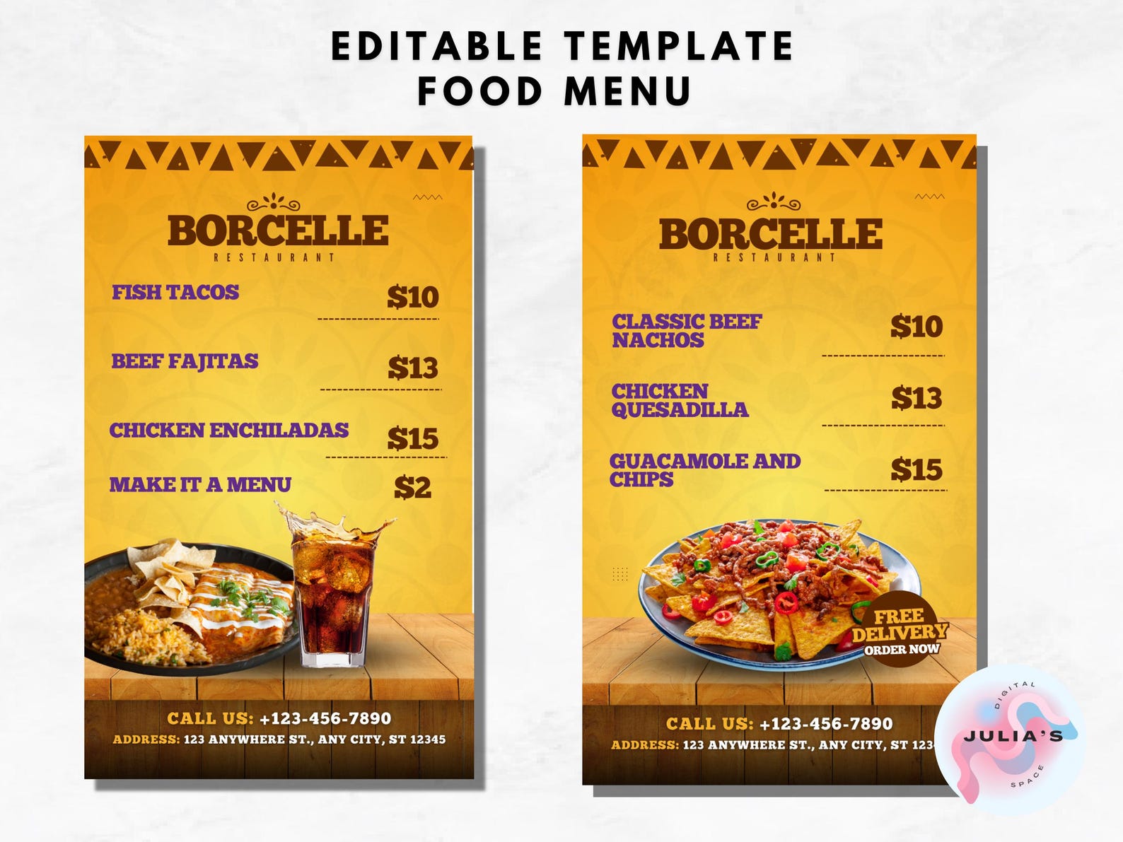 Editable Food Menu Template With Bonus Food Images | 4 Pages Included ...