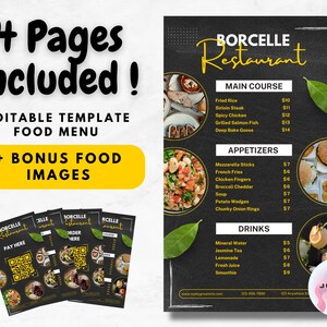 Modern Editable Restaurant Menu Template | 4 Pages Included ...
