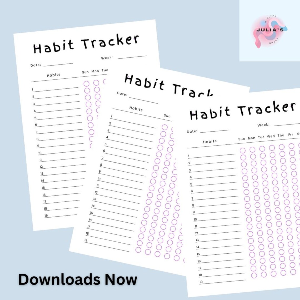 Pink Simple Modern Habit Tracker Worksheet, Daily Goals & Routines ...