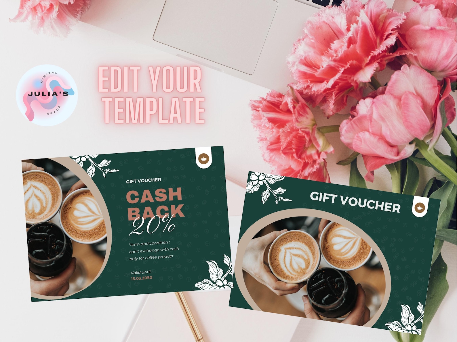 Editable Coffee Shop Gift Voucher Template | 20% Cashback Voucher ...