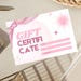 Feminine Gift Card, Bow Design, Pink Gift Certificate, Elegant Gift ...