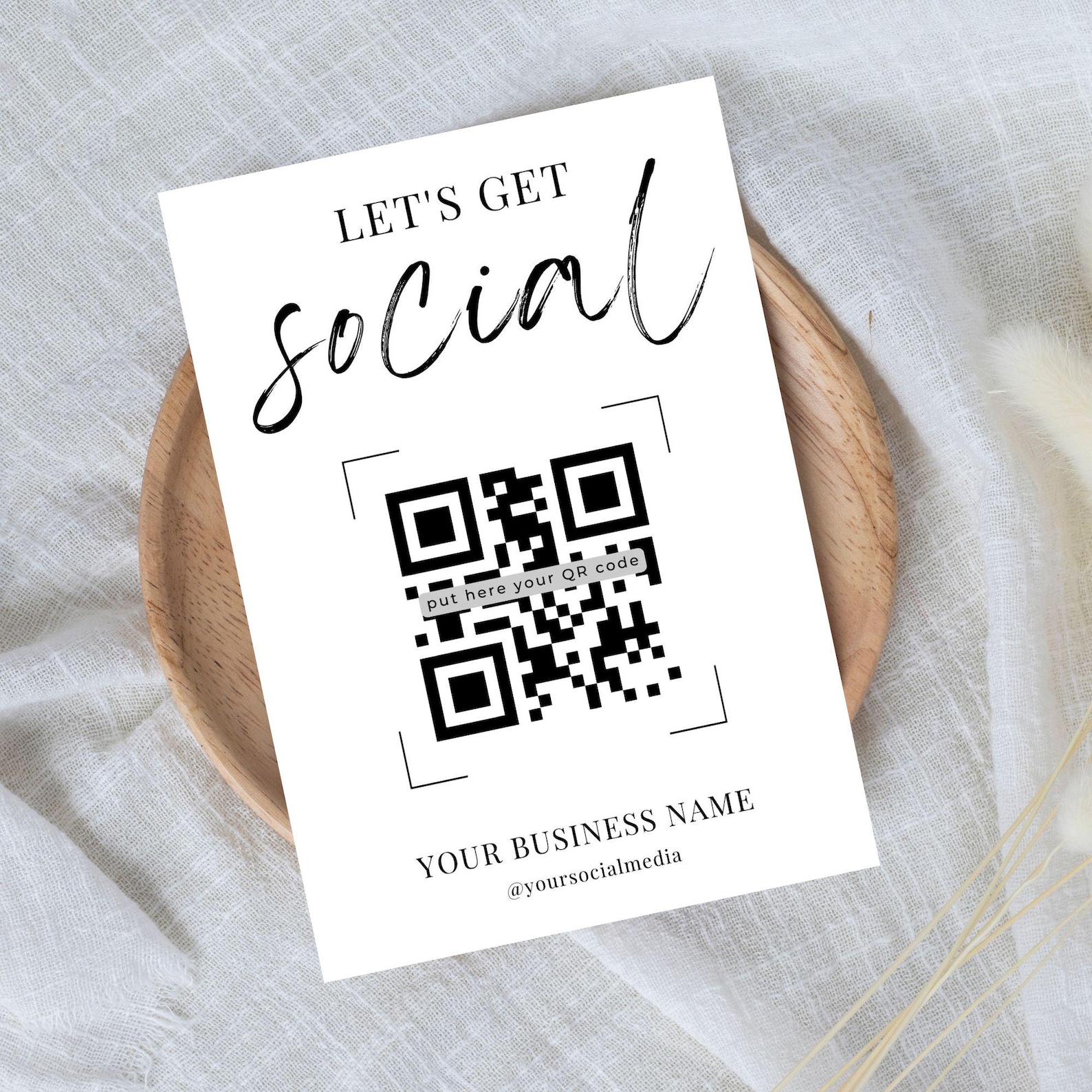 Social Media Sign Template, DIY Follow Us on Social Media, Small ...