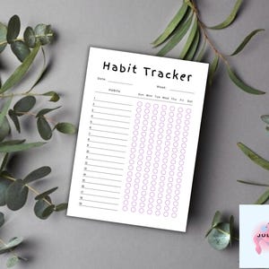 Pink Simple Modern Habit Tracker Worksheet, Daily Goals & Routines ...