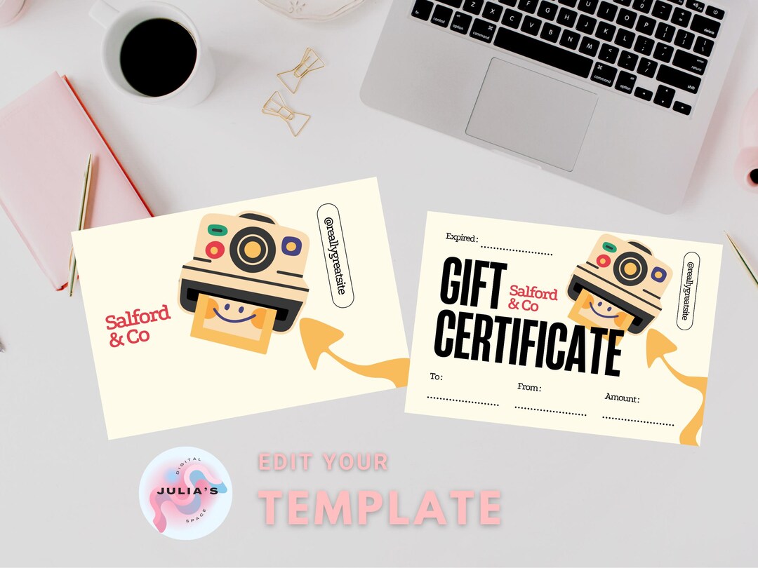 Editable Polaroid Camera Gift Certificate Template | Fun Printable Gift ...