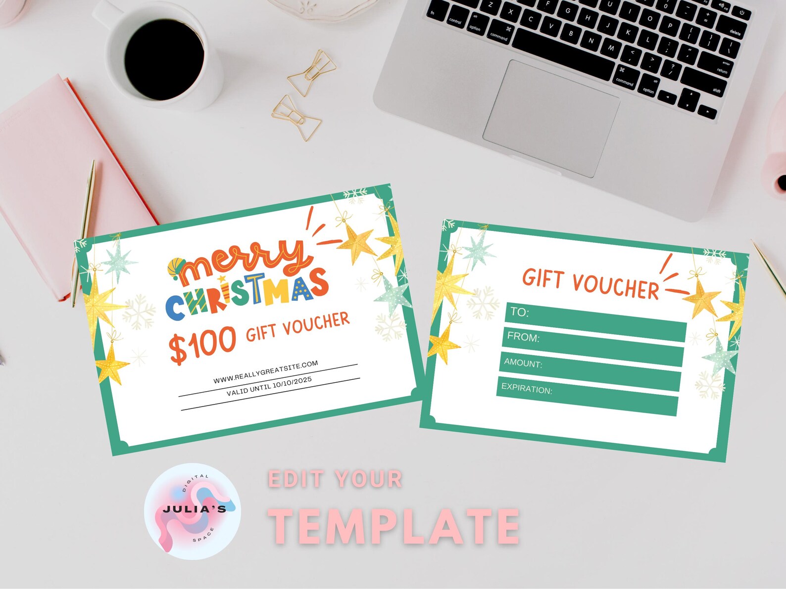 Editable Christmas Gift Voucher Template | Festive Printable Gift ...