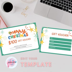 Editable Christmas Gift Voucher Template | Festive Printable Gift ...
