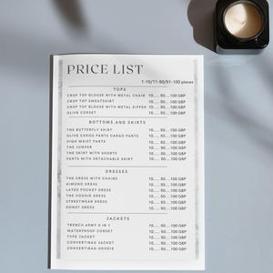 Price List , Diy Flyer Template Design Download, Editable in Canva ...