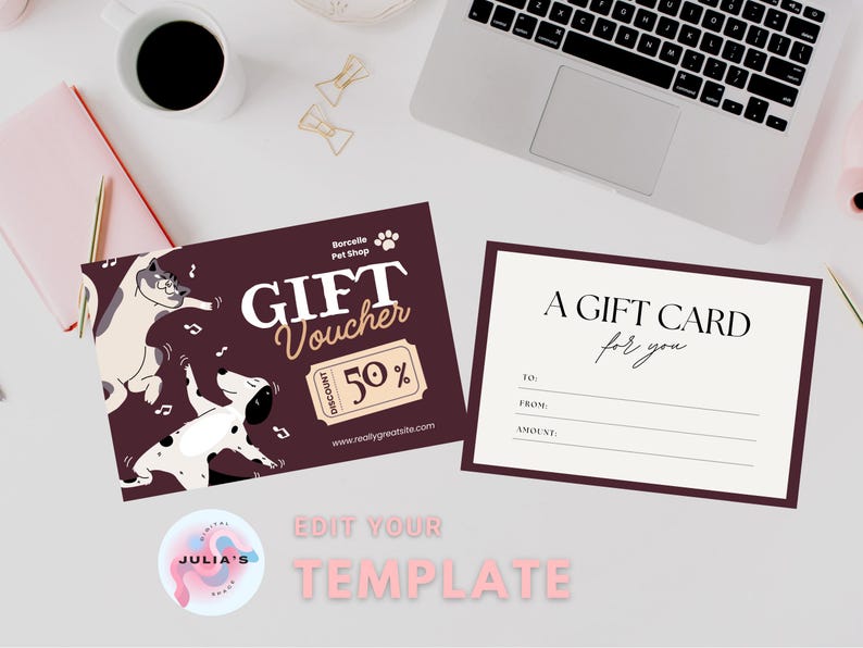 Editable Pet Shop Gift Voucher Template | 50% Discount Voucher ...