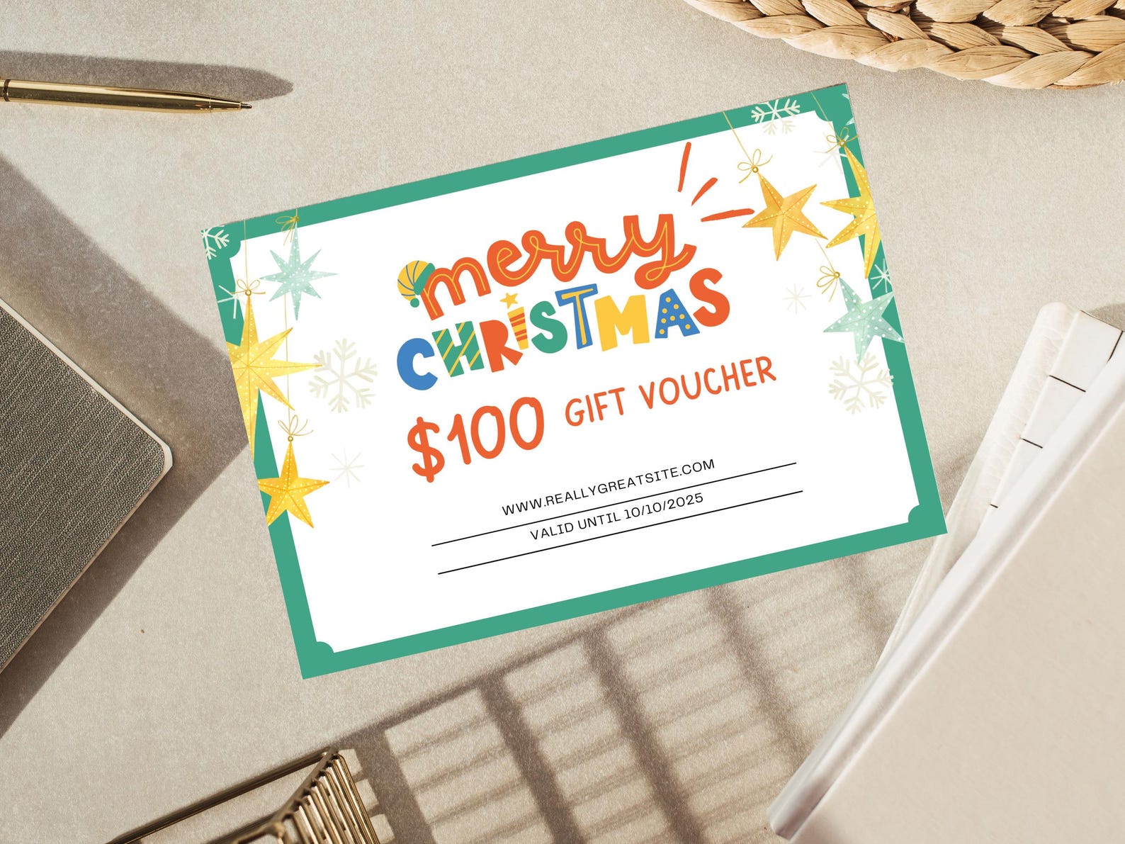Editable Christmas Gift Voucher Template | Festive Printable Gift ...