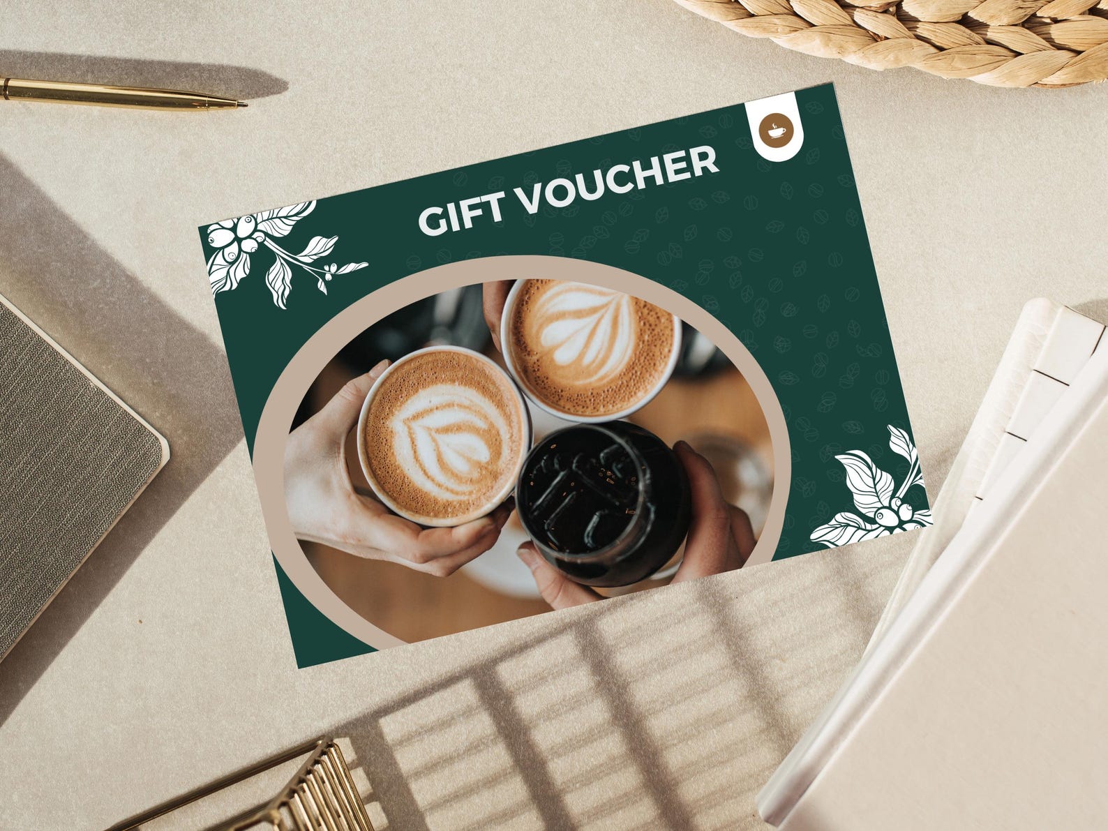 Editable Coffee Shop Gift Voucher Template | 20% Cashback Voucher ...