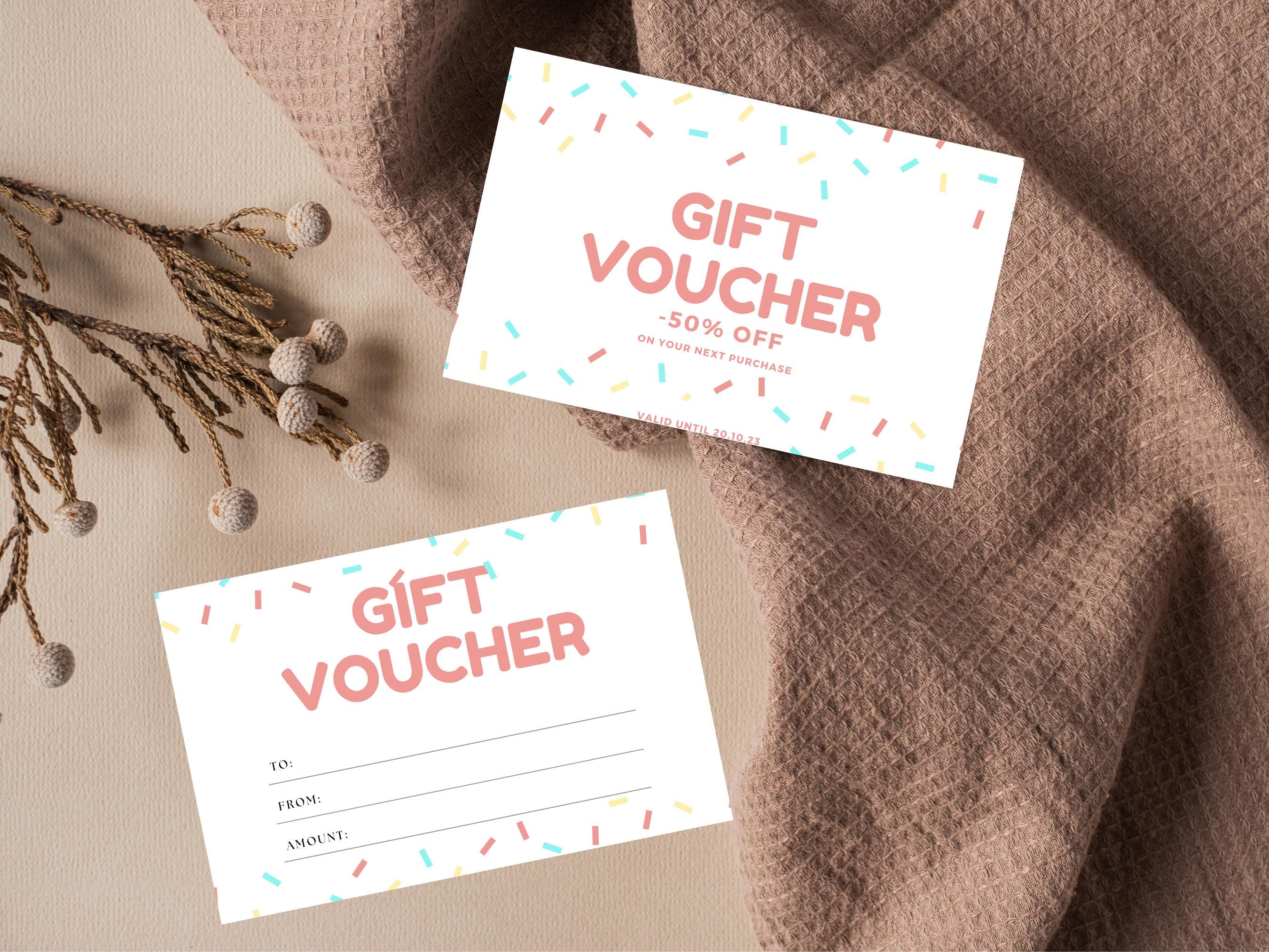 Editable Gift Voucher Template, Printable DIY Gift Card (canva) - Etsy