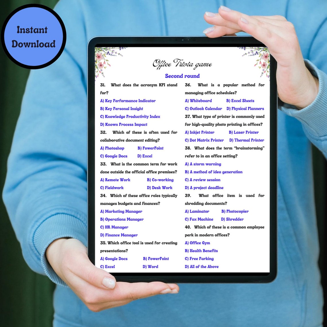 Office Trivia Game | Office Trivia | Fun Printable Quiz for Coworkers ...