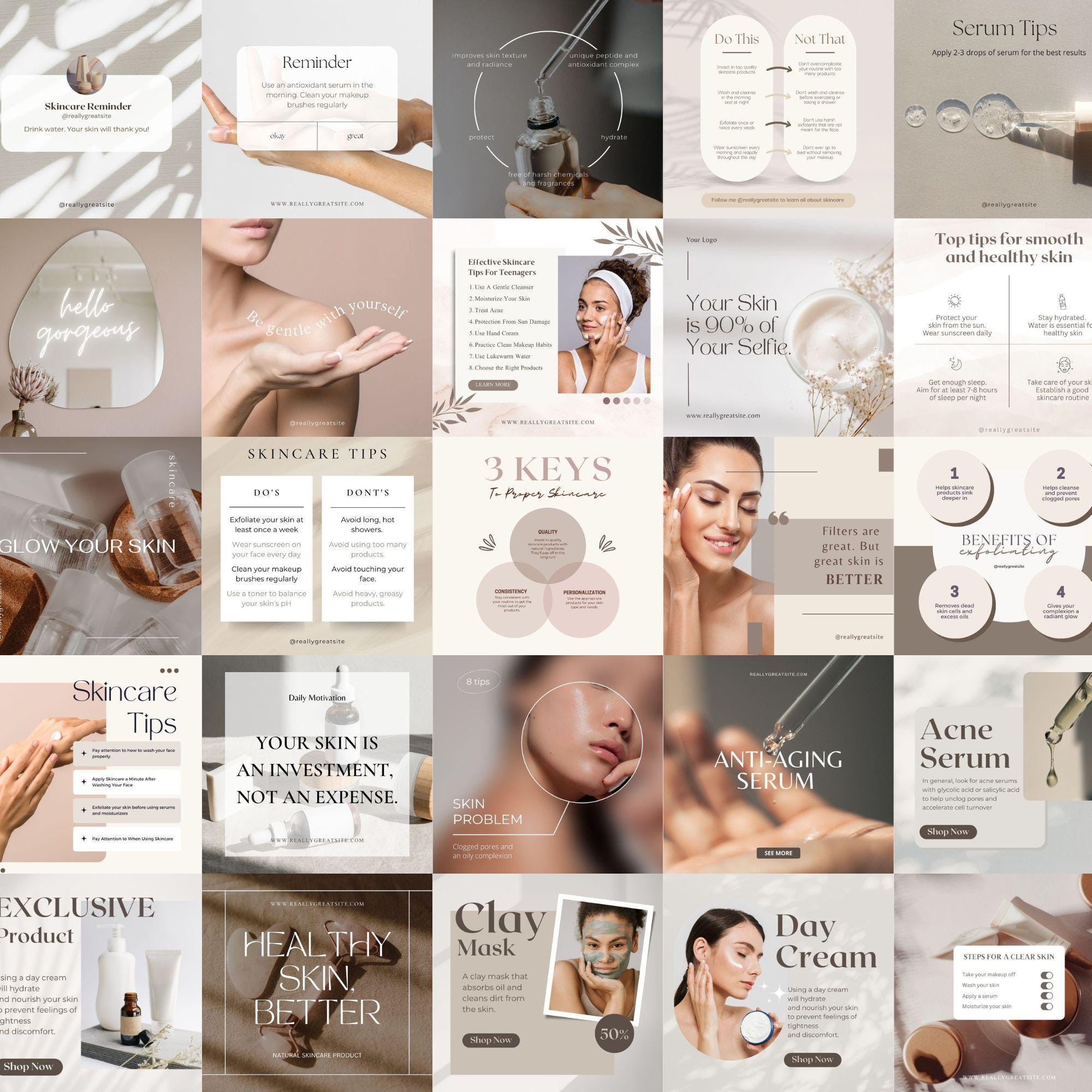 Skincare Instagram Templates | Esthetician Instagram Template ...
