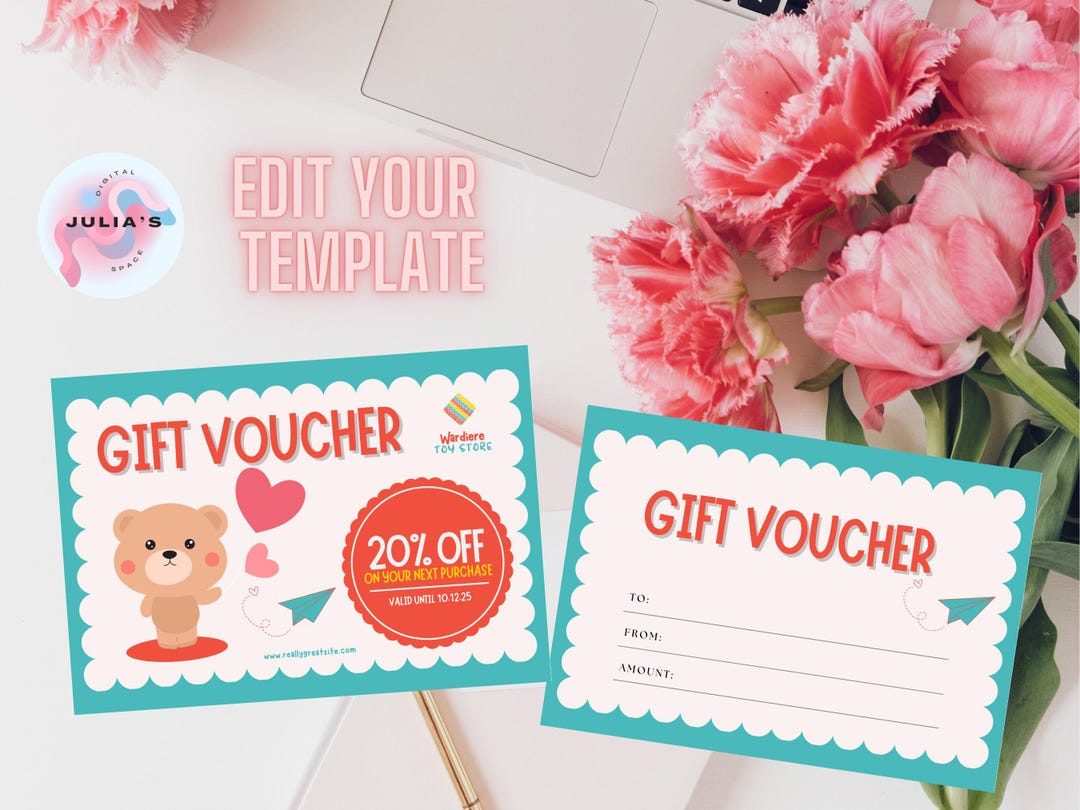 Editable Toy Store Gift Voucher Template | Printable Canva Design - Etsy