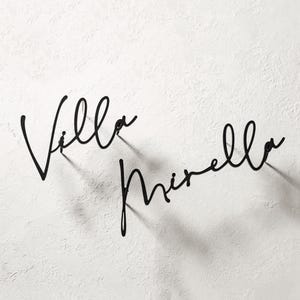 Custom Villa Name Sign Personalized Metal Plaque Script Lettering Home ...