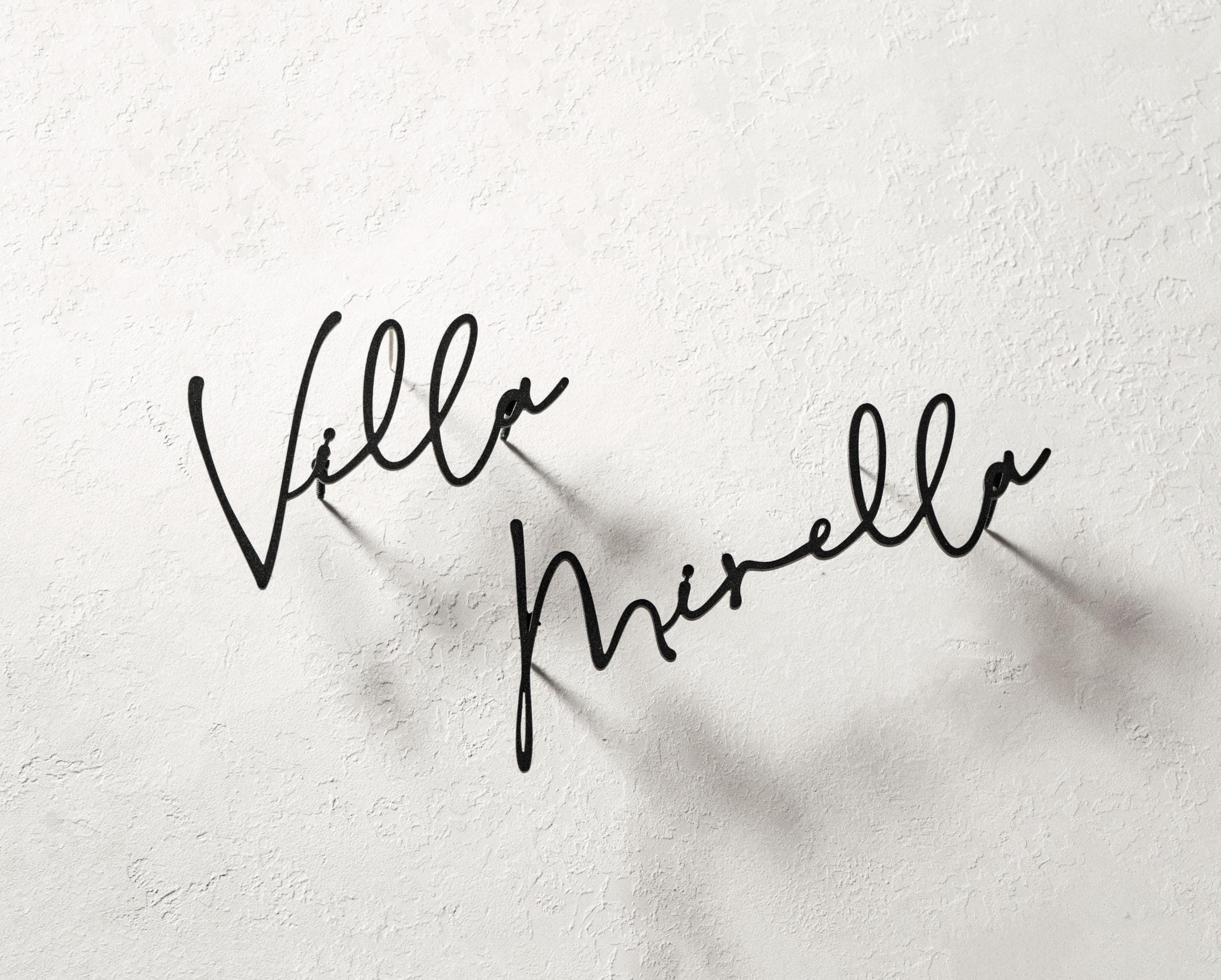 Custom Villa Name Sign Personalized Metal Plaque Script Lettering Home ...