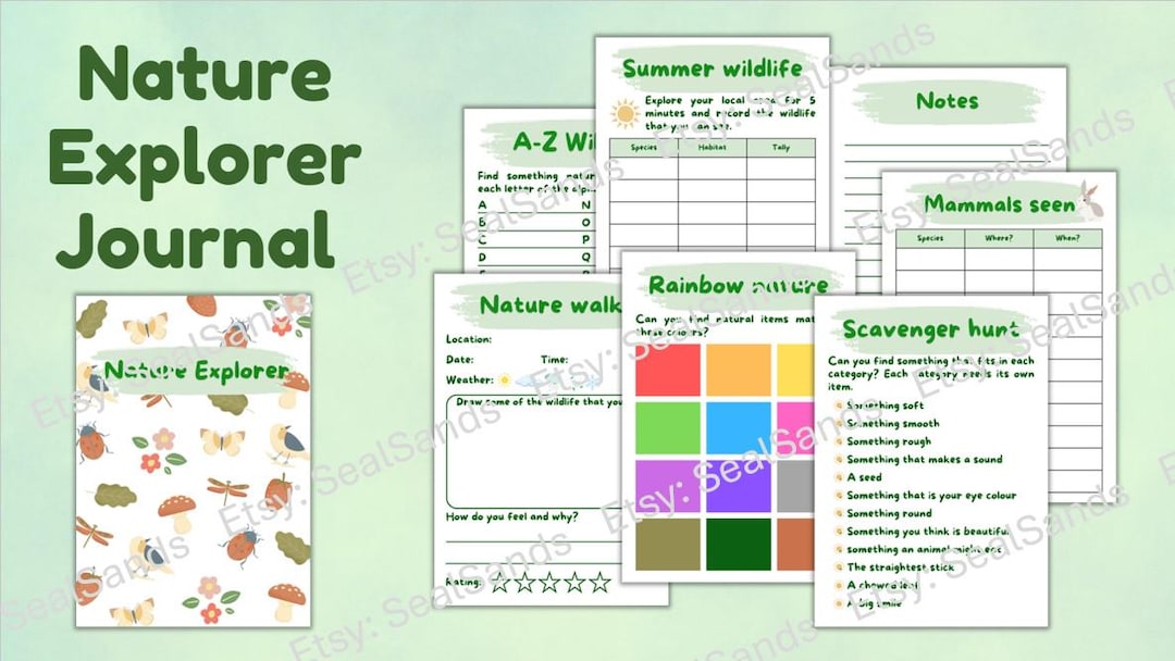 Children's Nature Explorer Journal - Etsy