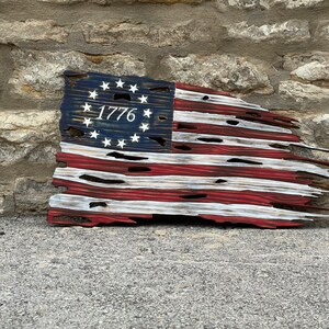 1776 Tattered American Flag Wall Hanging - Etsy