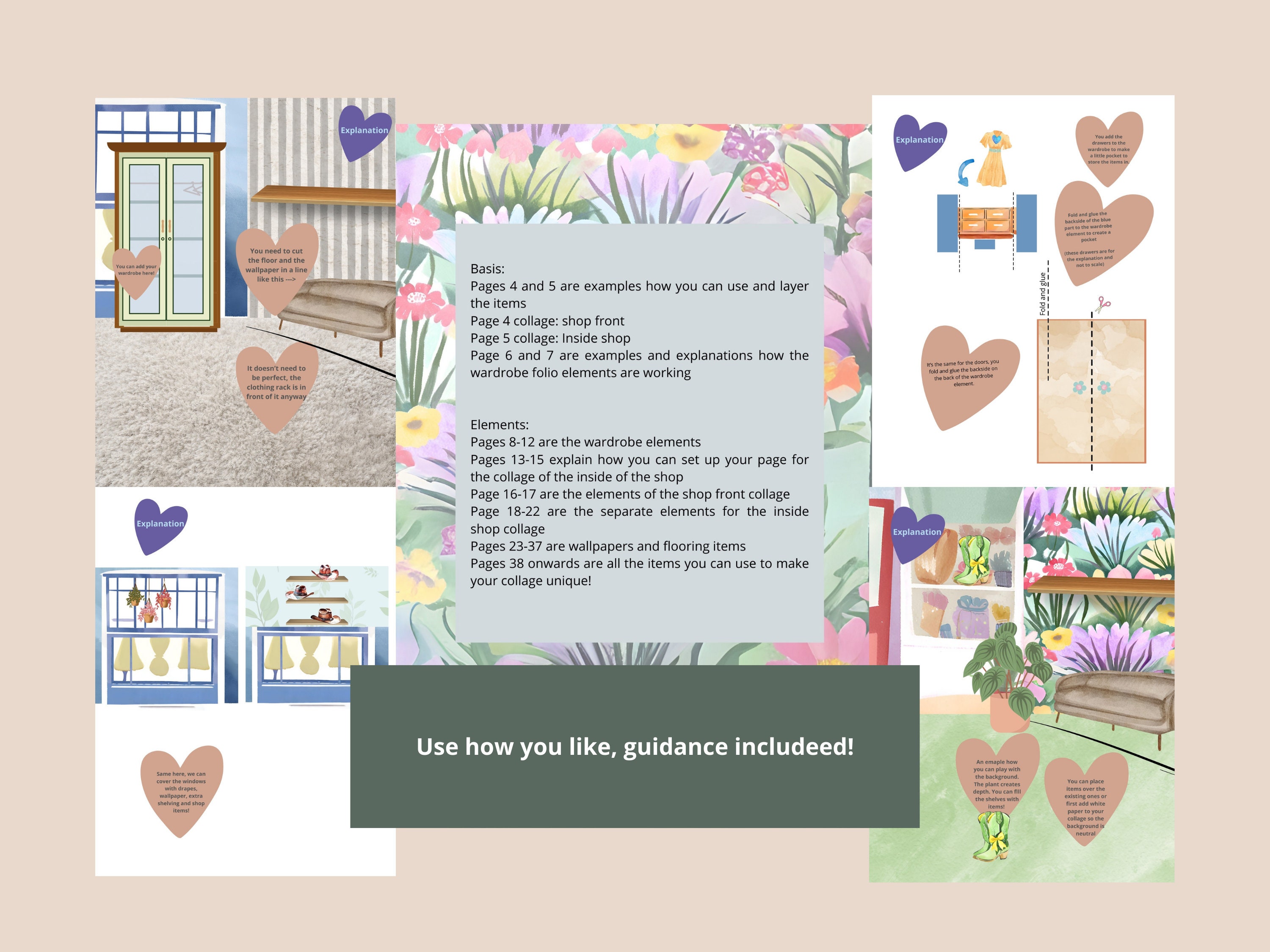 Storefront Printable Paper Set Digital Collage Pack Scrapbook Junk ...