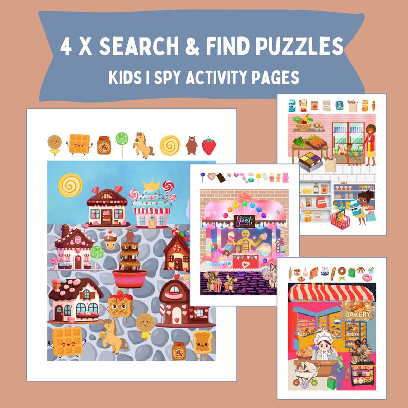 I Spy Activity Bundle: 4 Printable Kids Puzzles (digital Download) - Etsy