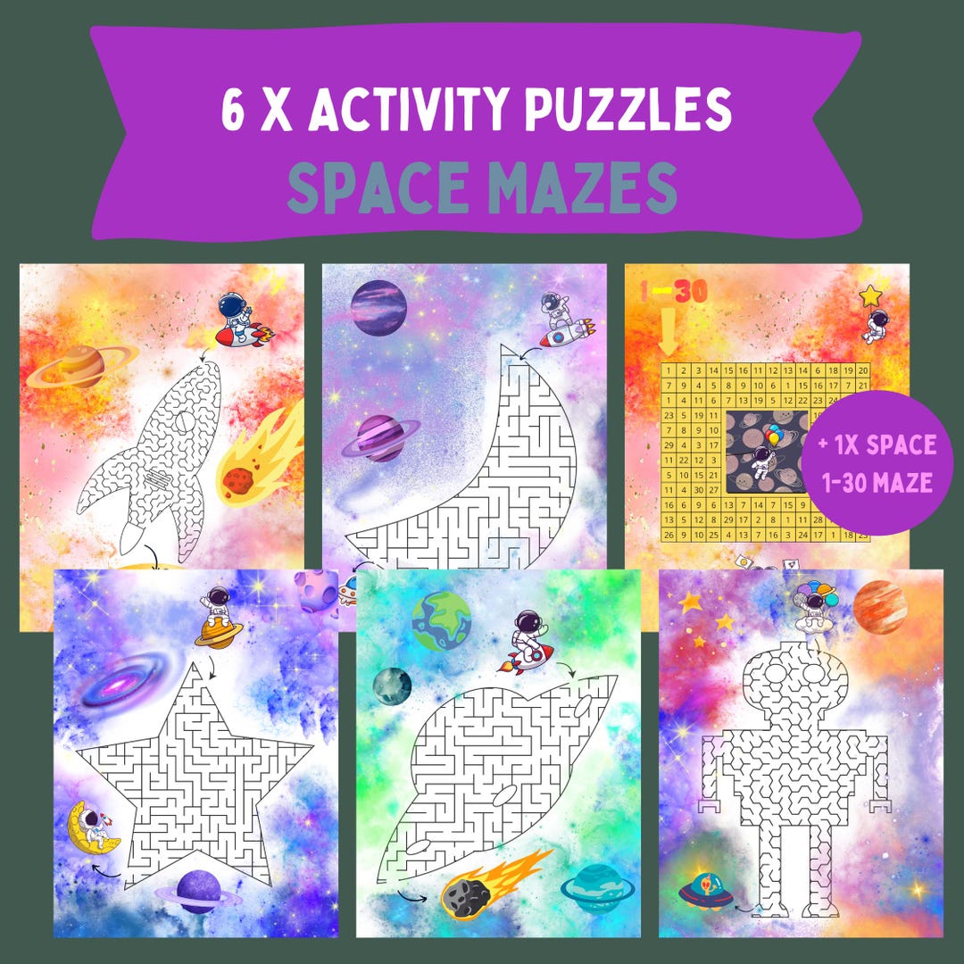 Space Mazes - Printable Games for Kids - Tablet Games - Activity ...