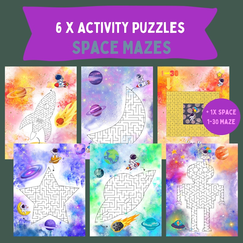 Space Mazes - Printable Games for Kids - Tablet Games - Activity ...