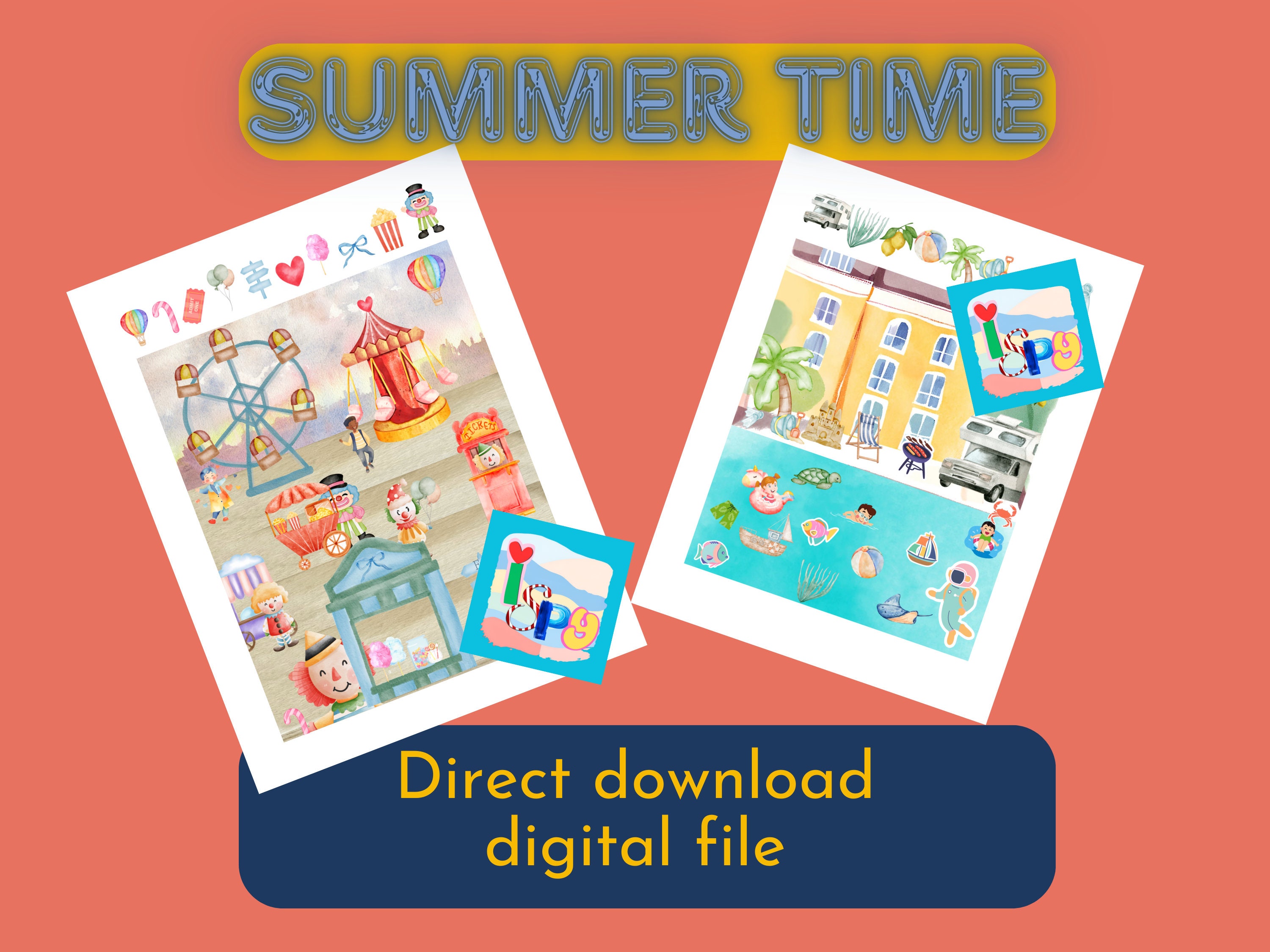 I Spy Kids Activity Game Summer Time | Busy Book Sheets | Seek & Find ...
