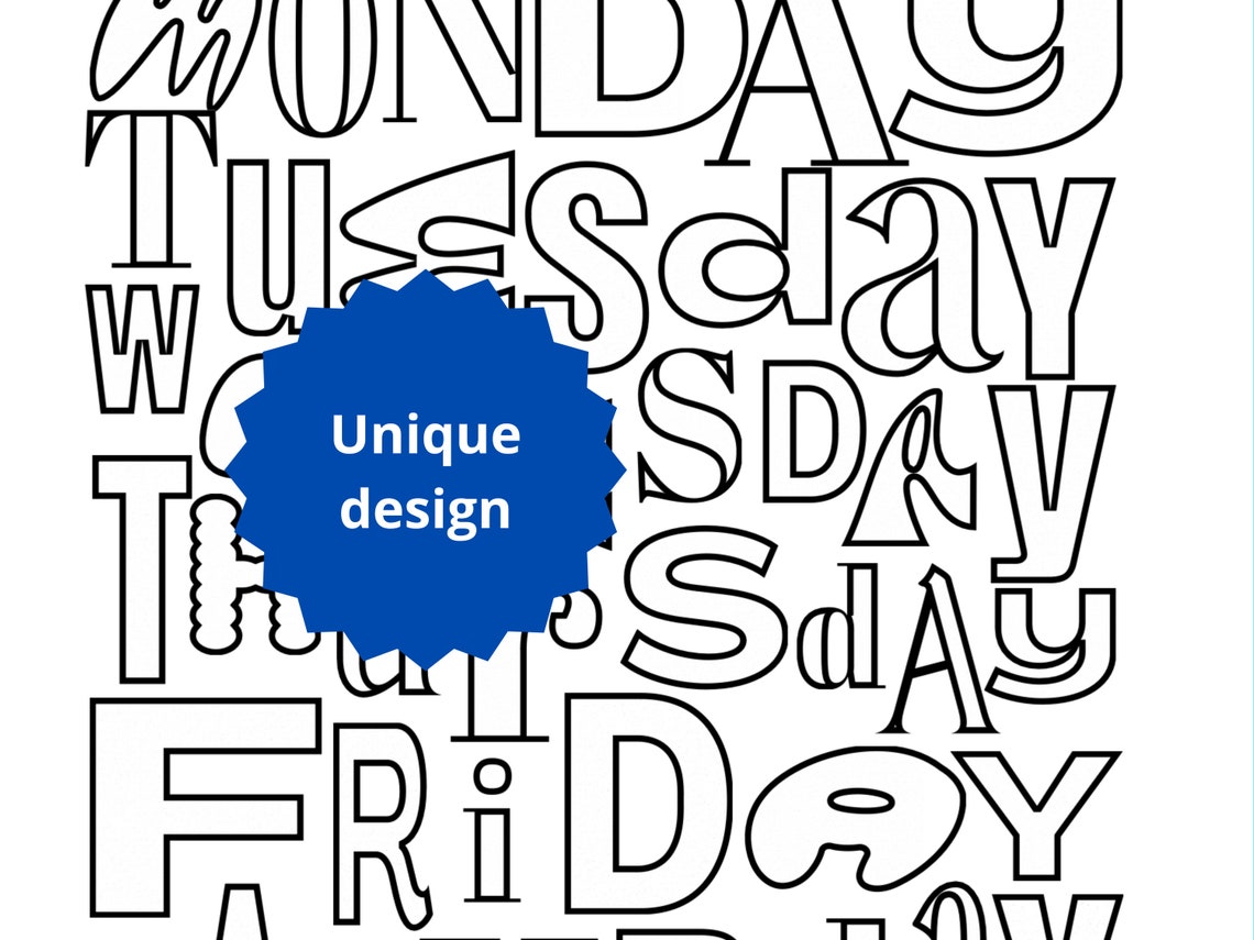 ABC & Days of the Week Coloring Pages: Educational Printable (digital ...