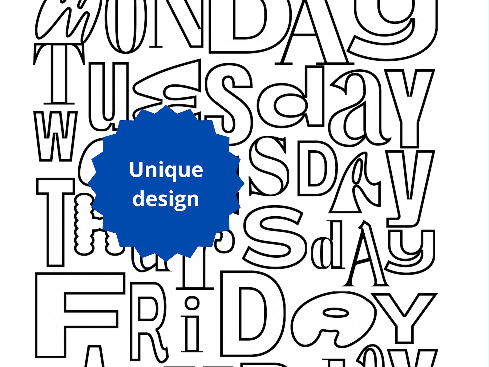 ABC & Days of the Week Coloring Pages: Educational Printable (digital ...