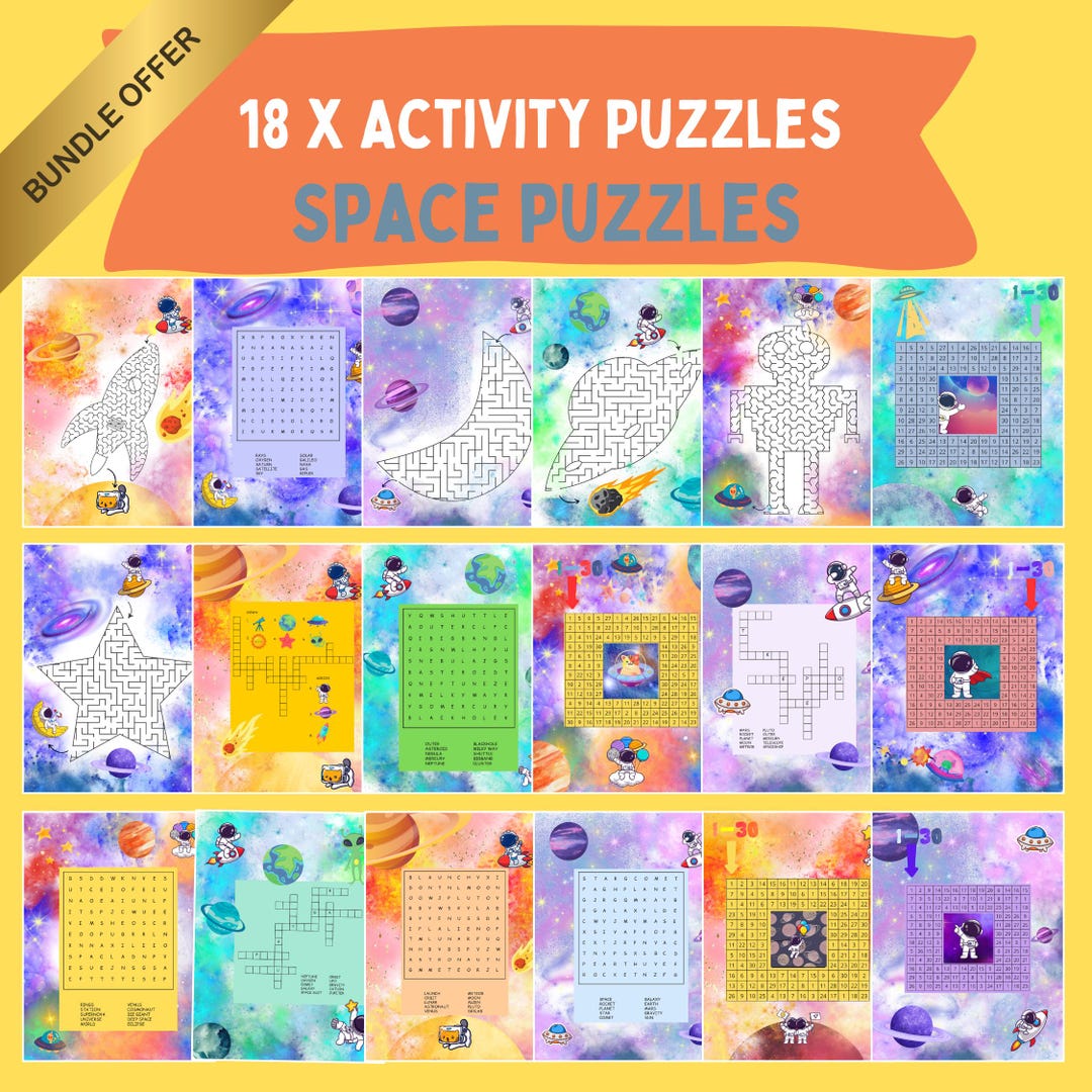 Space Game Bundle - Printable Games for Kids - Tablet Games - Activity ...