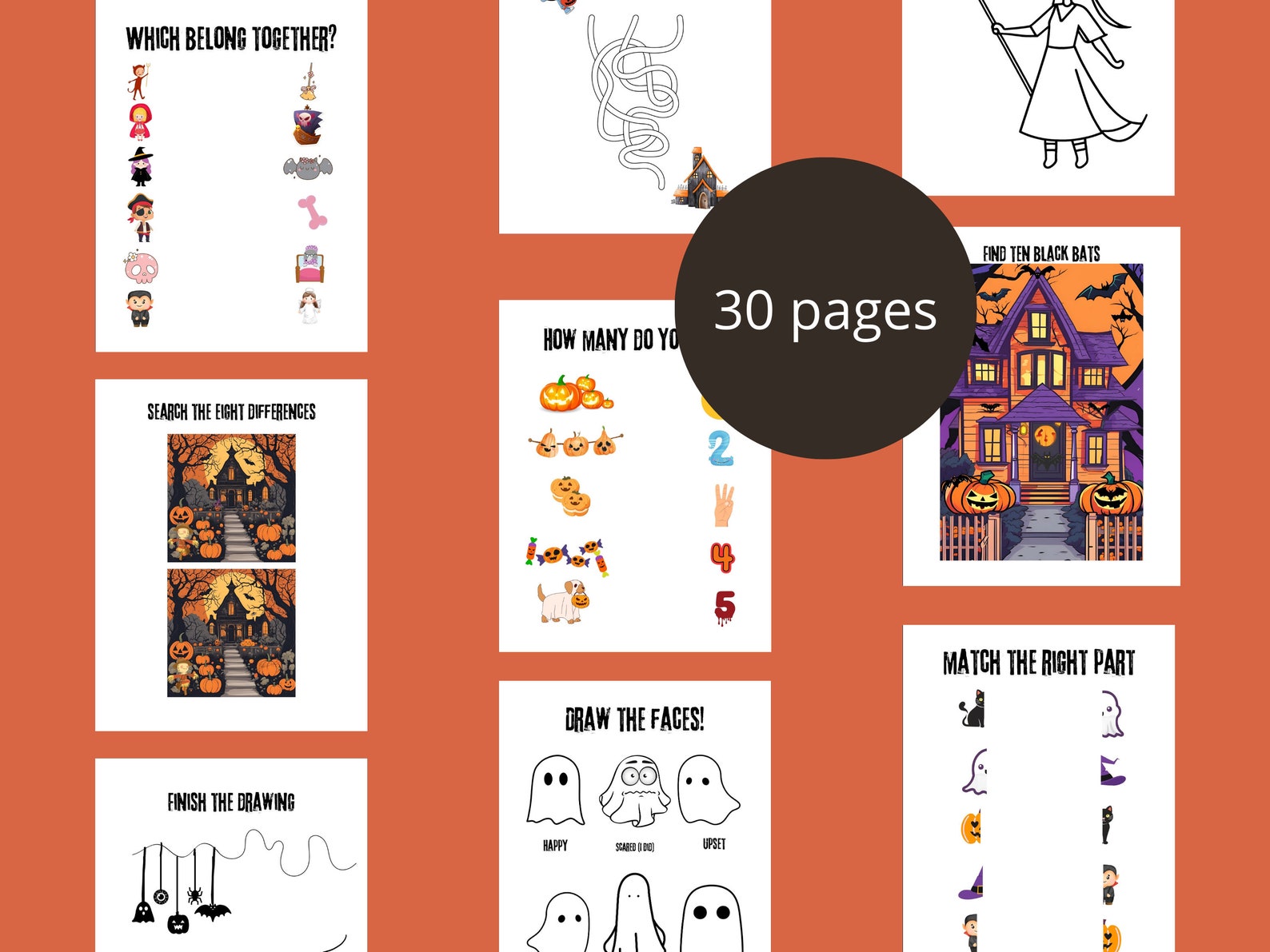 Halloween Busy Book Digital Pages Printable | Quiet Book - Activity ...
