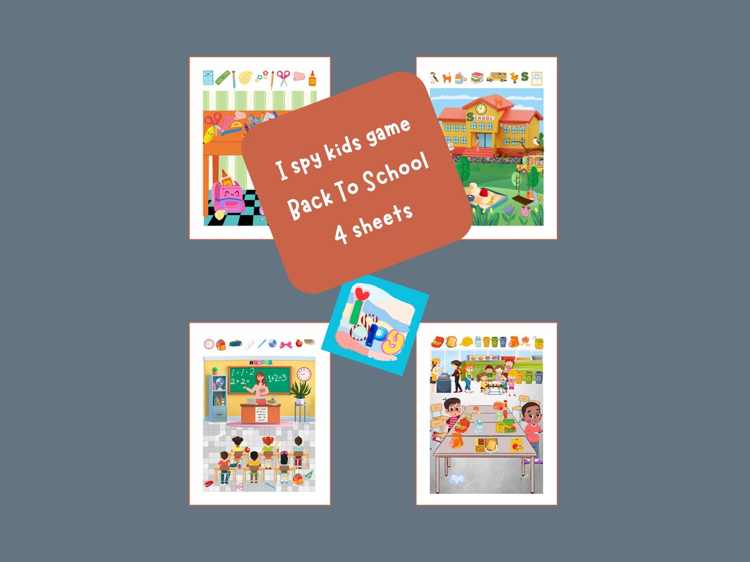 Back to School I Spy Game: Kids Activity Sheets (digital Download) - Etsy