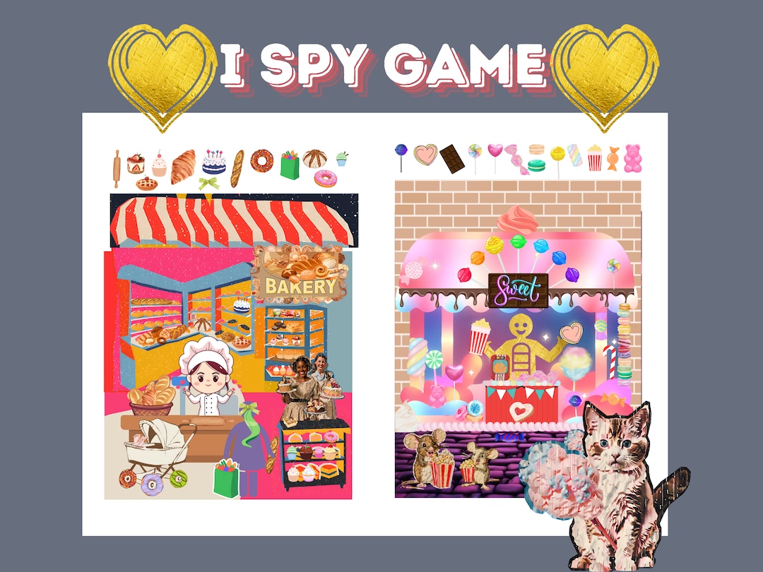 I Spy Kids Activity Game Sweet Shop | Busy Book Sheets | Seek and Find ...