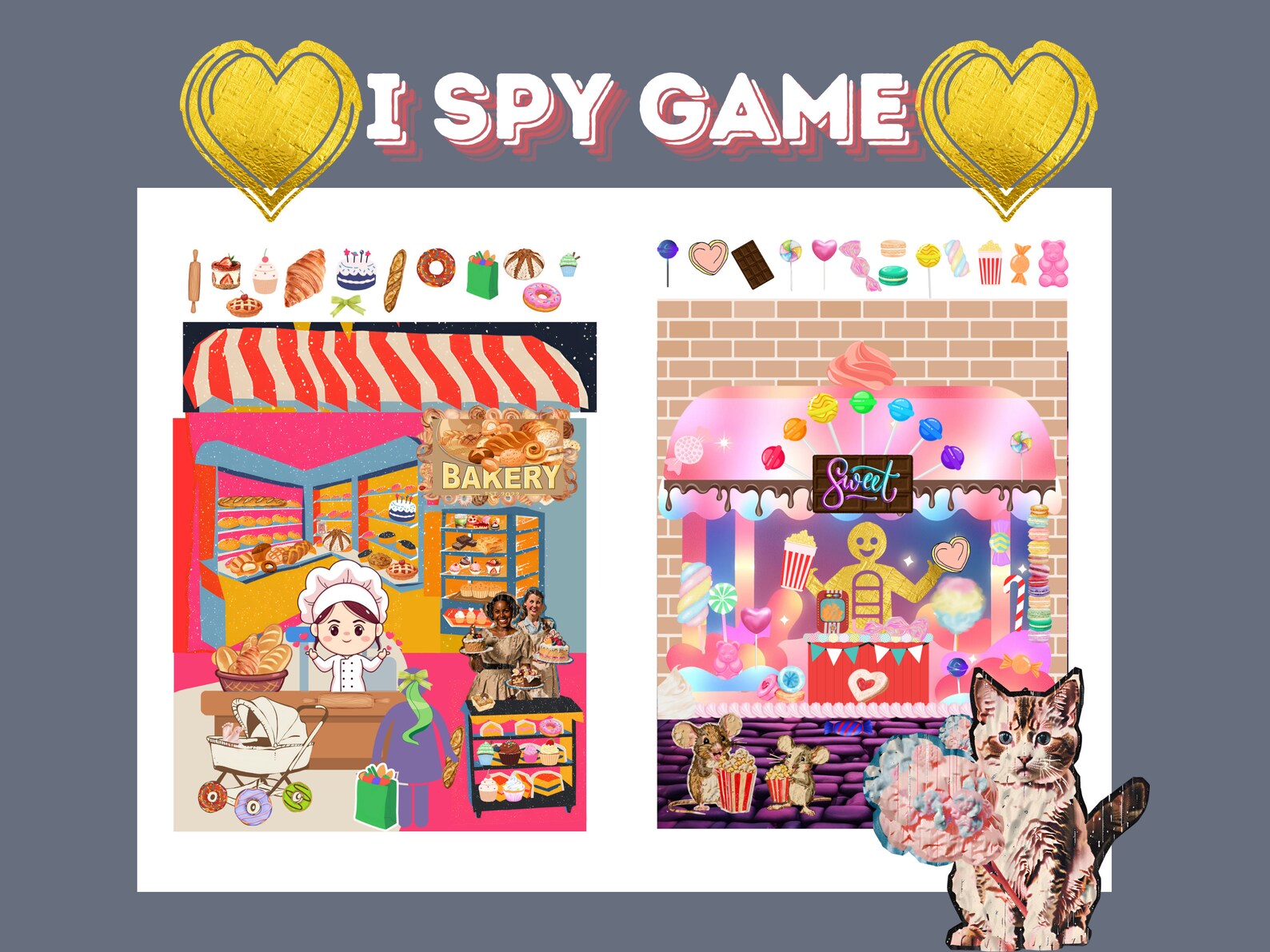 I Spy Kids Activity Game Sweet Shop | Busy Book Sheets | Seek and Find ...